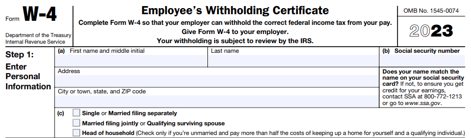 Form W 4 2023 How To Fill It Out BerniePortal